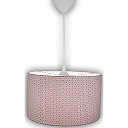 Niermann H&auml;ngeleuchte &raquo;Stoff-Pendelleuchte Herzen rosa/pink&laquo; E27 1 Stk. Kinderzimmer, Kinderlampe bunt 1, &Oslash; 35cm H: 17cm, 1 Stk.