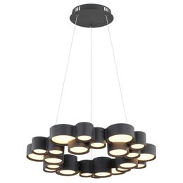 Globo LIGHTING H&auml;ngeleuchte &raquo;DARLA&laquo; LED-Modul 1 Stk. Warmwei&szlig; H&auml;ngeleuchte mit Kristallen, modern, hell & dekorativ schwarz 1, &Oslash; 59cm H: 120cm, 1 Stk.