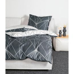 Janine Wendebettw&auml;sche &raquo;J. D. 87054&laquo; 2 Bettw&auml;sche aus Baumwolle mit grafischem Muster, Markenrei&szlig;verschluss Mako-Satin, Obermaterial: 100% Baumwolle B/L: 