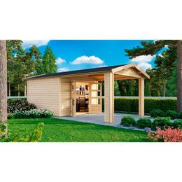 Karibu Gartenhaus &raquo;Traufberg 3&laquo; mit Dachausbauelement, naturbelassen beige Holzwerkstoff Einheitsgr&ouml;&szlig;e