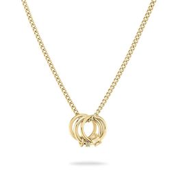 Liebeskind Berlin Damen Kette mit Anh&auml;nger &raquo;Schmuck Geschenk Edelstahl Halskette The D-Link Mini&laquo; gold Edelstahl, L: 45 B: 2mm