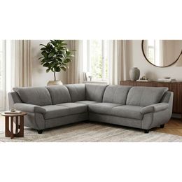 OTTO home Ecksofa &raquo;Silkeborg 251 x 251 cm, formsch&ouml;nes Sofa mit dunklen F&uuml;&szlig;en&laquo; mit Schlaffunktion, L-Form, aus Pet Friendly Bezug grau 100% Polyester 