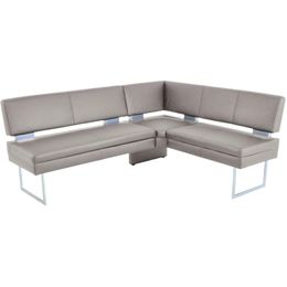 K+w Komfort & Wohnen K+W Komfort & Wohnen Eckbank langer Schenkel links oder rechts, mit dekorativen Distanzhalter grau B/H/T: 199cm x 89cm x 158cm, Microfaser Struktur 