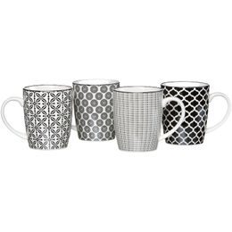 Ritzenhoff & Breker Becher &raquo;Takeo&laquo; skandinavisch-schlichter Touch, 350 ml, 4-teilig schwarz Porzellan &Oslash; 8cm x 10cm, 350ml, 4 Stk.