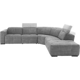 Egoitaliano Ecksofa &raquo;Sauvanne, Designsofa der Extraklasse, elegant und bequem, L-Form&laquo; wahlweise mit elektrischer Relaxfunktion, Kopfteilverstellung grau Luxus-