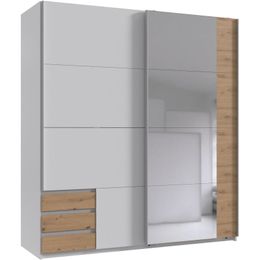 wimex Schwebet&uuml;renschrank &raquo;Emden moderner Kleiderschrank mit Spiegel und Schubladen&laquo; Schlafzimmer Schrank Garderobenschrank mit Schwebet&uuml;ren Topseller wei&szlig; 
