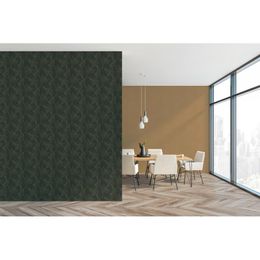 Livingwalls living walls Vliestapete &raquo;Geometrische Tapete aus Holzoptik - Vliestapete&laquo; leicht gl&auml;nzend strukturiert Moderne Tapete mit Holzstruktur gr&uuml;n Vlies B/L
