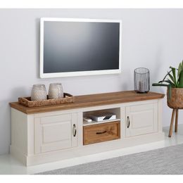 OTTO home Lowboard &raquo;Selma&laquo; TV-Kommode, Breite 160 cm, 1 Schubkasten, 2 T&uuml;ren wei&szlig; MDF, Massivholz B/H/T: 160cm x 50cm x 45cm, 1 Stk., Kiefer, 2 Stk.