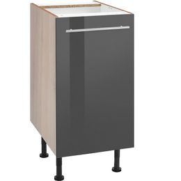 Optifit Unterschrank &raquo;Bern&laquo; 40 cm breit, mit 1 T&uuml;r mit h&ouml;henverstellbaren F&uuml;&szlig;en, mit Metallgriff grau B/H/T: 40cm x 87cm x 58,4cm