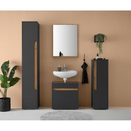 Home Affaire Badm&ouml;bel-Set &raquo;CITY/ GIRON, Bad im zeitlosen Design, 4-teiliges Badezimmer&laquo; Set, 4 Stk. tlg. grau Holzwerkstoff B/H/T: 168cmcm x 199cmcm x