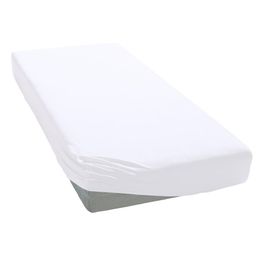 Elegante Spannbettlaken &raquo;Uni Zwirn-Jersey&laquo; aus hochwertigem Garn wei&szlig; Mako-Jersey, Obermaterial: 97% Baumwolle, 3% Elasthan 1 Stk., Mako-Jersey, 140-160x190-