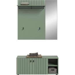 Home Affaire Garderoben-Set &raquo;TATIO, 2-tlg. Garderobenkombination, Breite: 106 cm, Rillenfr&auml;sung&laquo; Set, Set, best. aus: 1Garderobenpaneel, 1 