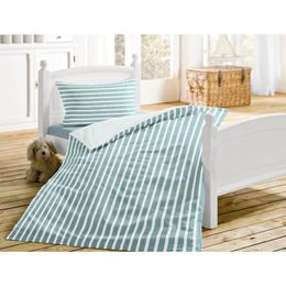 Irisette Kinderbettw&auml;sche &raquo;Nora-Kids&laquo; 2 Stk. zeitlose Instagram-Blogger-Kollektion gr&uuml;n Mako-Satin, Obermaterial: 100% Baumwolle B/L: 100cm x 135cm, 1 Stk., 1 