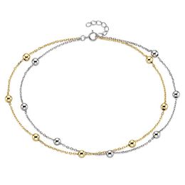Aniston Jewelry & Watches Damen Aniston JEWELRY & WATCHES Fu&szlig;kette &raquo;Schmuck Geschenk Fusskettchen mit Kugeln bicolor&laquo; Silber 925 (Sterlingsilber)