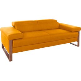W.Schillig 2-Sitzer &raquo;finn wahlw. mit Sitztiefenverstellung & Kopfst&uuml;tzenverstellung, bequem&laquo; German Design Award 2016, Fu&szlig;gestell Nussbaum natur, 