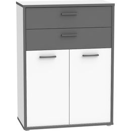 FORTE Kommode &raquo;Keflav&laquo; Breite 84,5 cm wei&szlig; Holzwerkstoff B/H/T: 84,5cm x 115,1cm x 41,5cm, 2 Stk., 2 Stk.