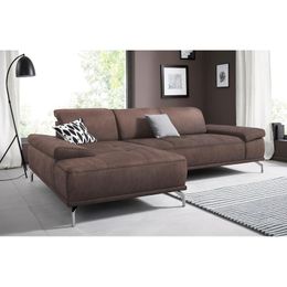 OTTO home Ecksofa &raquo;Caluna&laquo; Inkl.Sitztiefenverstellung, wahlweise mit Kopf- und Armteilverstellung braun Flachgewebe Mura: (100% Polyester);Luxus-