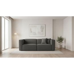 OTTO home 3-Sitzer &raquo;Tammie&laquo; Breite 222 cm, Webstoff fein, bodentief, mit Wellenunterfederung grau 100% Polyester B/H/T: 222cm x 73cm x 93cm, Webstoff 