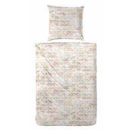 Primera Bettw&auml;sche &raquo;Perkal-Bettw&auml;sche Diamond Party&laquo; 2 Perkal, Obermaterial: 100% Baumwolle B/L: 155cm x 220cm, 1 Stk., 1 Stk., Perkal, B/L: 80cm x 80cm, 2