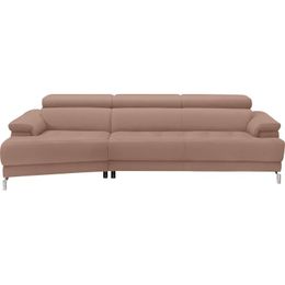 Egoitaliano Ecksofa &raquo;Soul, extravagantes Designsofa, Megasofa, super bequem, tolle Details&laquo; mit Trapez-Abschlu&szlig;element, inkl verstellbarer Kopfteile rosa Leder &raquo;