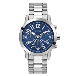 Guess Herren Quarzuhr &raquo;PARKER&laquo; Armbanduhr, Herrenuhr, Edelstahlarmband, analog, Wochentag, Tag silber Einheitsgr&ouml;&szlig;e