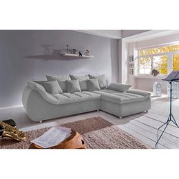 Home Affaire Ecksofa &raquo;Imola, bequem, aktuelle Steppung im Sitz, L-Form, Breite 270cm&laquo; wahlweise mit Bettfunktion grau Microfaser PRIMABELLE (100% 