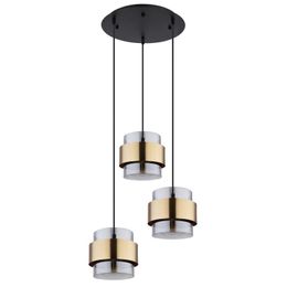 Globo LIGHTING Pendelleuchte &raquo;MILLEY&laquo; E27 1 Stk. H&auml;ngeleuchte, H&auml;ngeleuchte, Gl&auml;ser, Messing, Wohnzimmer schwarz 1 Stk.