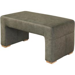 exxpo - sofa fashion Hockerbank Bodenfreie Optik gr&uuml;n B/H/T: 104cm x 51cm x 55cm, Luxus-Microfaser