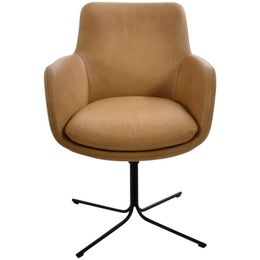 K+w Komfort & Wohnen K+W Komfort & Wohnen Esszimmerstuhl &raquo;Pego Drehstuhl&laquo; () filigranem 4-Fu&szlig;-Gestell in schwarz braun B/H/T: 59cm x 84cm x 65cm, Microfaser 925