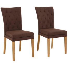 Home Affaire Esszimmerstuhl &raquo;Colorado&laquo; (Set) 2 Stk.Beine in eiche oder nussbaum. Im 2er, 4er oder 6er-Set braun Kunstleder;Microfaser B/H/T: 46cm x 
