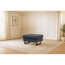 OTTO home Polsterhocker &raquo;Pinto&laquo; mit Keder, Metallf&uuml;&szlig;en und auch in Cord Bezug erh&auml;ltlich blau Luxus-Microfaser in Lederoptik (100% Polyester);Cord (92