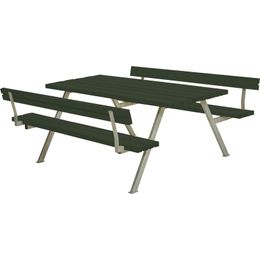 Plus Garten-Essgruppe &raquo;Alpha Kombim&ouml;bel mit 2 R&uuml;ckenlehnen&laquo; 1 Stk. tlg. 177x185x76/45 cm gr&uuml;n B/H/T: 185cm x 76cm x 177cm