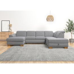 Home Affaire Wohnlandschaft &raquo;Dundee U-Form&laquo; wahlweise mit Kopfteilverstellung und zus&auml;tzlich mit Schlaffunktion grau Flachgewebe (100% Polyester) B/H/