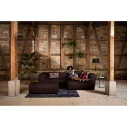 W.Schillig Ecksofa &raquo;around-the-block Mega-Sofa & Hocker, viel Platz, Breite 300cm, L-Form&laquo; inklusive Hocker, mit eleganter Biese, mit Federkern braun 