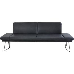 K+w Komfort & Wohnen K+W Komfort & Wohnen Essbank &raquo;Pego Polsterbank&laquo; Seitenteilverstellung, wahlweise in 206 oder 226cm, Echtleder Bezug grau B/H/T: 226cm x 88cm x 66cm, 
