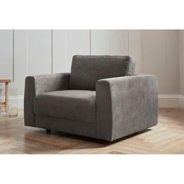OTTO home Sessel &raquo;Hobro Loungesessel&laquo; in 3 Bezugsqualit&auml;ten in vielen Farben grau Luxus-Microfaser Lederoptik (100% Polyester);Struktur grob (100% 