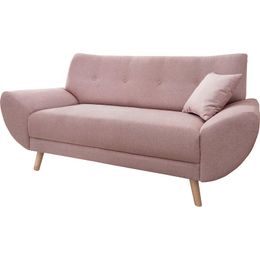 Home Affaire 2-Sitzer &raquo;Basta, komfortable Wellenunterfederung, Breite 174cm&laquo; rosa (100% Polyester) Struktur fein (100% Polyester) Chenille B/H/T: 