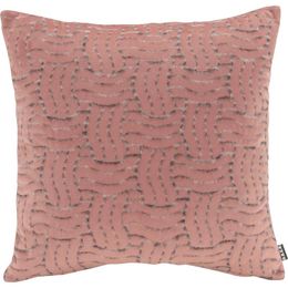 HOCK Dekokissen &raquo;Fugato&laquo; mit flauschigem Stoff, Kissenh&uuml;lle mit F&uuml;llung, 1 St&uuml;ck rosa Polyester, Wolle B/L: 50cm x 50cm, 1 Stk.