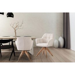 Kayoom Polsterstuhl &raquo;Stuhl Dian 325 bequem, formsch&ouml;nes Design&laquo; () 1 Stk.stabil & robust, hochwertige Verarbeitung, bequem beige Stoff aus Polyester, 