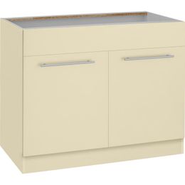 Wiho-K&uuml;chen wiho K&uuml;chen Sp&uuml;lenschrank &raquo;Unna&laquo; 100 cm breit, ohne Arbeitsplatte beige B/H/T: 100cm x 82cm x 57cm, T&uuml;ren: 2 Stk.