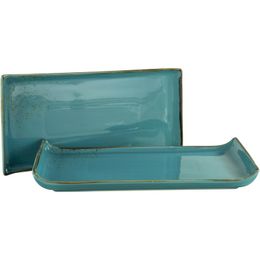 Creatable Servierplatte &raquo;Nature Collection&laquo; Servier Set, 33x16,5 cm blau Steinzeug B/H/L: 16,5cm x 33cm