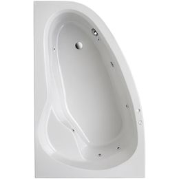 Ottofond Whirlpool-Badewanne &raquo;Loredana&laquo; H&ouml;he 44 cm Seifenablage Typ 1, chrom wei&szlig; Sanit&auml;racryl Wanne links
