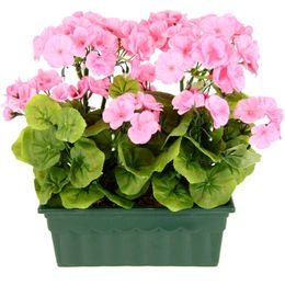 OTTO home Kunstblume &raquo;Geranie&laquo; Im Kasten rosa Obermaterial: 90% Polyester, 10% Kunststoff B/H/L: 30cm x 36cm x 18cm, 1 Stk.