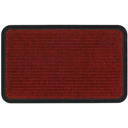 Astra Fu&szlig;matte &raquo;Border Star 1&laquo; rechteckig 8 mm H&ouml;he T&uuml;rmatte, Schmutzfangmatte, In -und Outdoor geeignet rot Gummi, Kunstfaser B : 50cm 1 Stk., 8mm, L