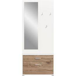 Home Affaire Kompaktgarderobe &raquo;Morrea, H&ouml;he 190 cm, 1 Schubk&auml;sten, 6 Haken, 1 Kleiderstange, 7 F&auml;cher&laquo; 1 Stk. tlg. schmale Garaderobe, Stauraum, Flur,