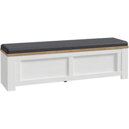 FORTE Sitztruhe &raquo;Bohol&laquo; aufklappbar Stauraum, gepolstert grau Spanplatte B/H/T: 135cm x 42cm x 34,8cm, 100% Polyester (PES) Polyester