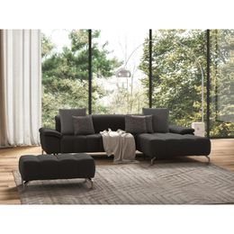 Sit & More sit&more Ecksofa &raquo;Cool L-Form&laquo; wahlweise mit Kopfteilverstellung und Vorziehsitz, motorisch grau B/H/T: 290cm x 79cm x 185cm, Luxus-Microfaser 