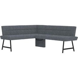 OTTO home Eckbank &raquo;Sava&laquo; mit Wellenfederung im Sitz grau 100% PES B/H/T: 211cm x 84cm, Struktur, langer Schenkel rechts