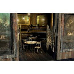 papermoon Fototapete &raquo;SALOON-WILD WEST NOSTALGIE RETRO VINTAGE BAR COWBOY XXL&laquo; bunt Vlies B/L: 4,5m x 2,8m, Bahnen: 9 Stk.