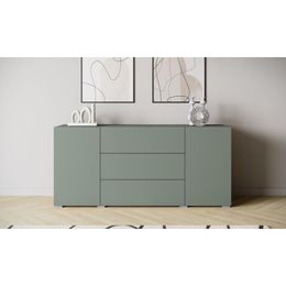 Home Affaire Sideboard &raquo;BERLIN&laquo; Moderne grifflose Kommode Breite 150 cm, 4 Schubk&auml;sten/ 2 T&uuml;ren gr&uuml;n B/H/T: 150cm x 68cm x 39cm, 3 Stk., 2 Stk.